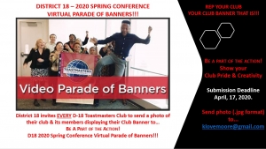 Virtual Parade of Banners 2020 - District 18 Toastmasters
