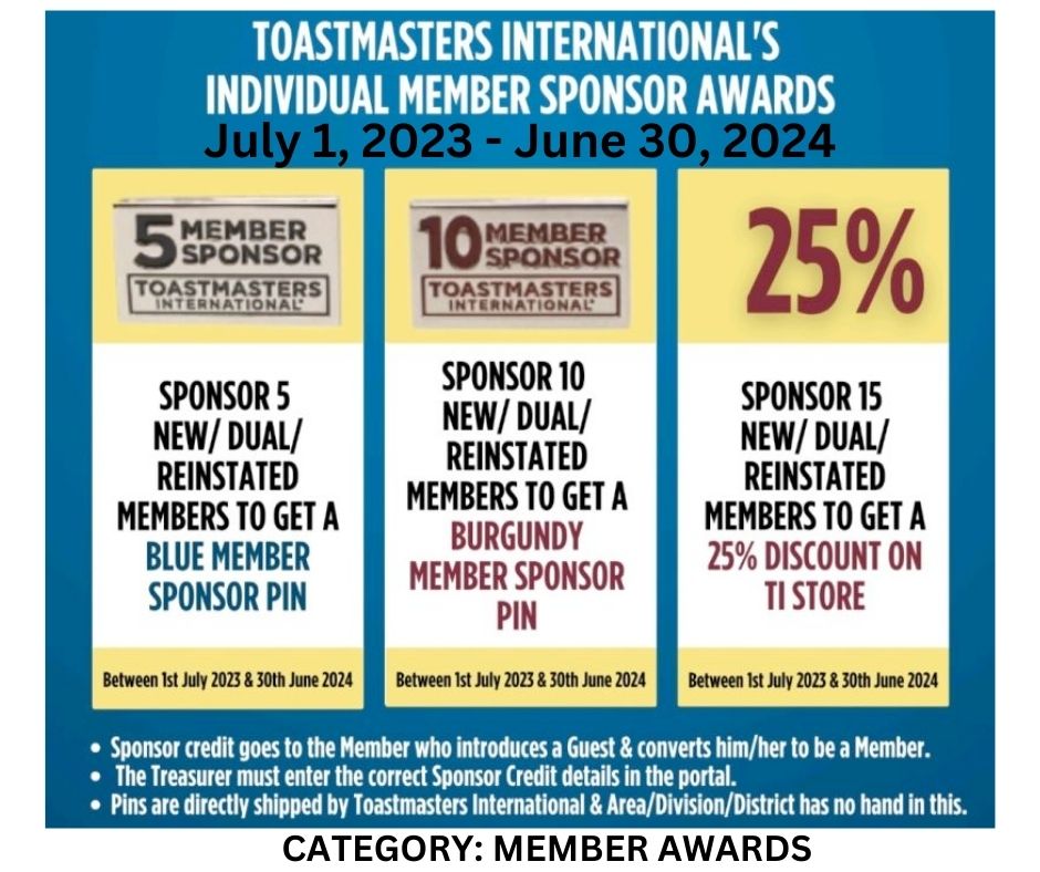MEMBER SPONSOR - District 18 Toastmasters